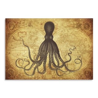 Gold Octo I Map by Coastal Print & Design 16" X 20" Poster Art Print ...