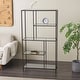 Black Metal 4 Shelf Shelving Unit with Clear Glass Shelves - Bed Bath ...