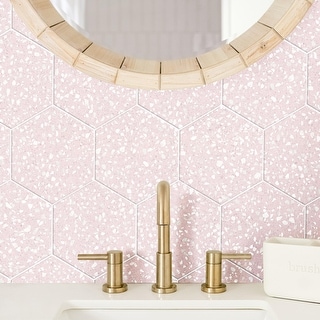 Merola Tile Venice Hex Pink 8-5/8" x 9-7/8" Porcelain Floor and Wall ...