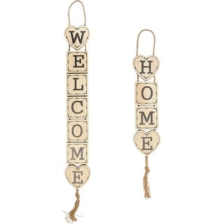 2 Pack Wooden Welcome Home Front Door Signs - Bed Bath & Beyond - 40870043