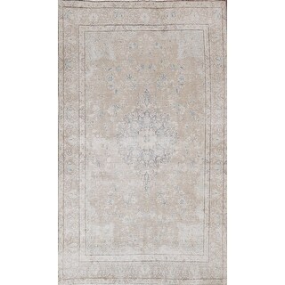 Muted Distressed Traditional Kerman Persian Area Rug Wool Hand-knotted ...