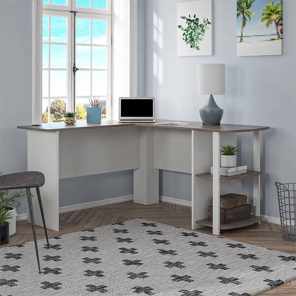 L-Shaped Corner Computer Gaming Laptop Desk Beige - Bed Bath & Beyond ...