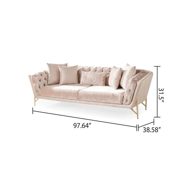 Presley Modern Style Sofa Made with Wood & Cut Chenille Finish - Bed ...
