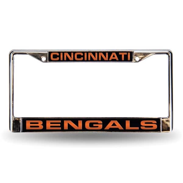 NFL Cincinnati Bengals Black Laser Chrome Acrylic License Plate Wall ...