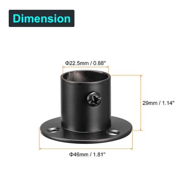 Stainless Steel Pole Sockets Flange Rod Holder Bracket Support, 4Pcs ...