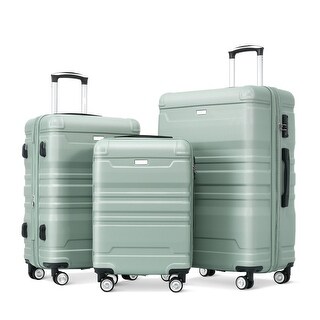 3Pcs Expandable ABS Hardshell Lightweight Durable Suitcase Sets Spinner ...