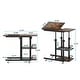 Height Adjustable C Table with Storage, Mobile Couch Snack Side Table ...