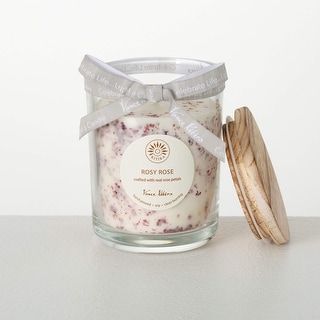 Vance Kitira Rosy Rose Scented Soy Wax 5.25" Jar Candle - 4"L x 4"W x 5 ...