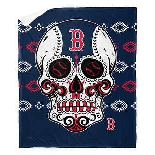 MLB Candy Skull Boston Red Sox Silk Touch Sherpa Throw Blanket - Bed ...