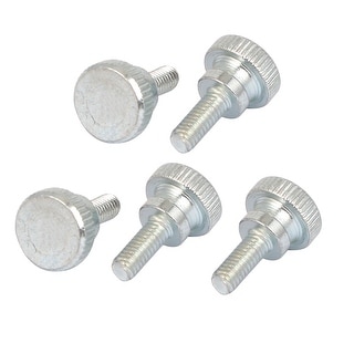 5 Pcs M4x10mm Zinc Plated Flat Knurled Head Thumb Machine Screws Bolts ...