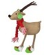 15" Bendable Standing Plush Reindeer With Green Ear Muffs And Red Scarf ...
