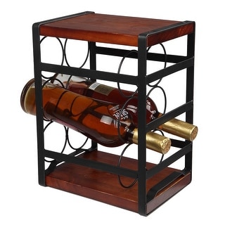 Rustic Wood Countertop Wine Rack 6 Bottles - Bed Bath & Beyond - 36792906
