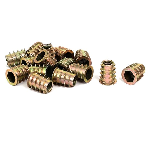 M10x20mm Interface Hex Socket Threaded Insert Nuts 15pcs for Wood ...