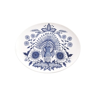 Blue Harvest Thanksgiving Turkey Oval Platter - Bed Bath & Beyond ...