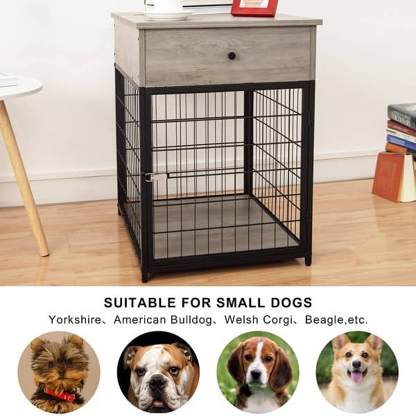 Wooden Dog Crate Table Chew-Proof with Drawer - On Sale - Bed Bath ...