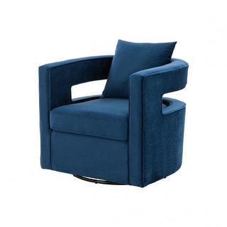Stylish Blue Velvet Swivel Chair - 32" x 28.5" x 30" - Bed Bath ...