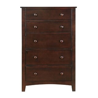 48 Inches 5 Drawer Wooden Chest with Round Knobs, Brown - Bed Bath ...