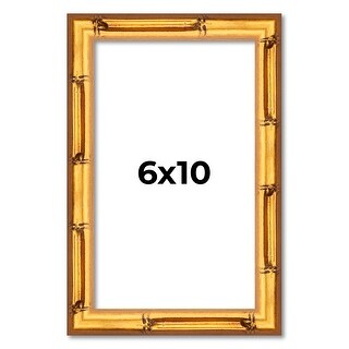 6x10 Frame Gold Bamboo Solid Wood Picture Frame | 1 Inch Moulding - Bed ...