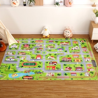 Garvee Non Slip Kids Rug Classroom Rugs Game Play Area Rug Road and ...