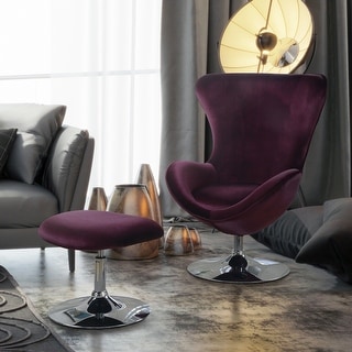 Cher Modern Fabric 2-piece Accent Chair and Ottoman Set by Furniture of ...