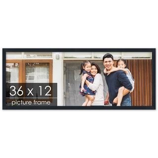 36x12 Contemporary Black Complete Wood Panoramic Frame with UV Acrylic ...