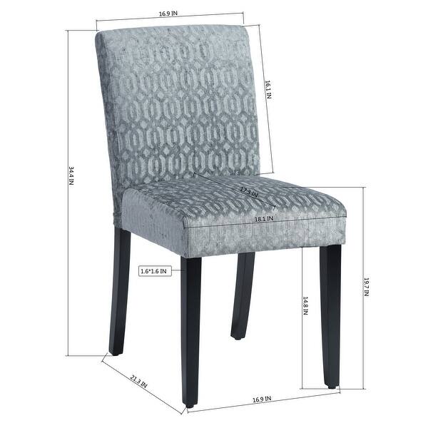 HomyLin Modern Upholstered Parson Dining Chair With Solid Wood Legs Set ...