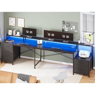 77.2" U Shaped Desk 101.5'' Computer Desk L Shaped Home Office Desk ...