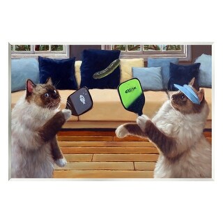 Stupell Cats Playing Ping Pong Wall Plaque Art Lucia Heffernan - Bed ...
