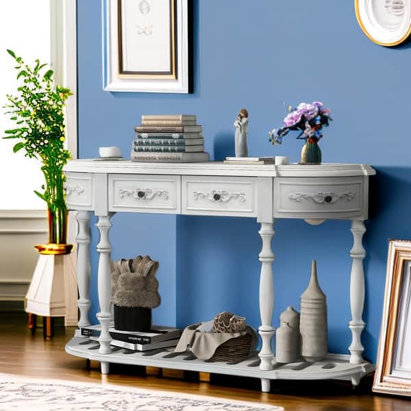 52 Inch Sofa Console Table, Narrow Long Console Entryway Table with ...