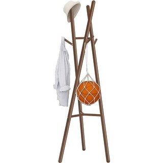 Unique Coat Rack Stand, Clothes Tree with Hooks and Storage Shelf ...
