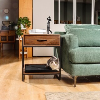 Multi-purpose side table with a drawer and cat bed - Bed Bath & Beyond ...