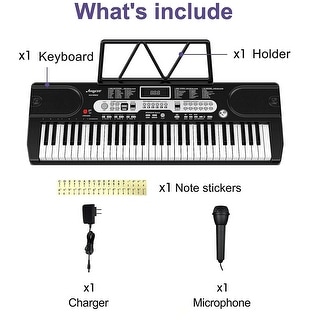61-Key Electric Keyboard Piano Set for Beginners - Bed Bath & Beyond ...