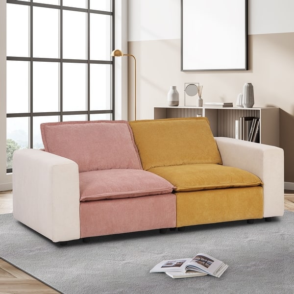 multicoloured sofa