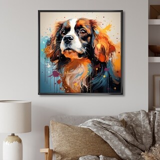 Designart "Pekingese Pondering Dog Portrait II" Animals Dog Framed Wall ...