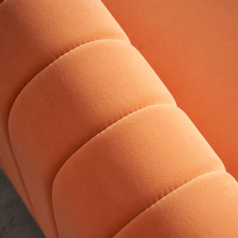 Modern Velvet Sofa Channel Tufted Arms and Back - Overstock - 36117517