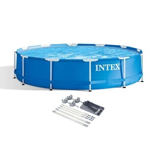 Intex 28210EH 12' x 30" Above Ground Swimming Pool & Protective Canopy ...