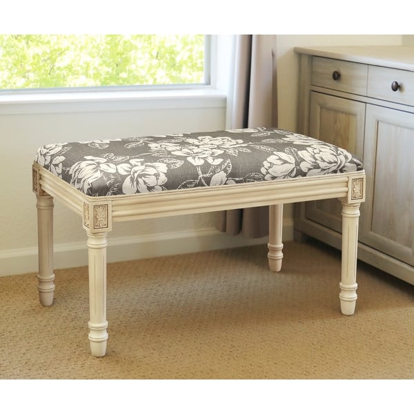 Gray Magnolia Bench with Antique White Finish - Bed Bath & Beyond ...