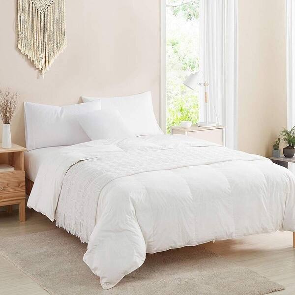 white textured throw