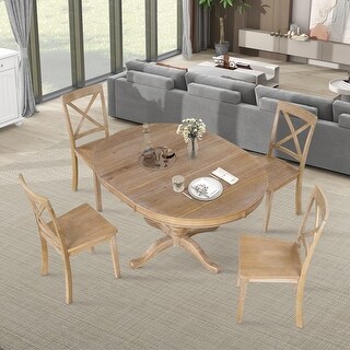 Modern 5-Piece Extendable Dining Table Set for Kitchen & Dining Room ...