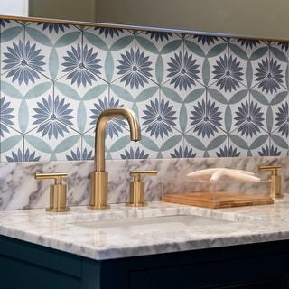 Merola Tile Coco Hex Camellia Blue 7" x 8" Porcelain Floor and Wall ...