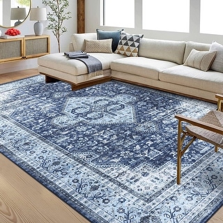 Washable Rugs 9x12 Rug for Living Room Boho Tribal Bedroom Rug - Bed ...