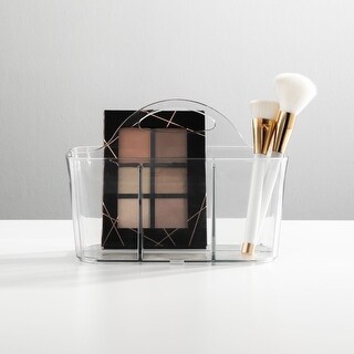 mDesign Small Plastic Divided Cosmetic Storage Organizer Caddy - Clear ...