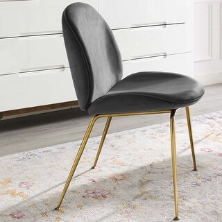 Modern Contemporary Design Grey Velvet Dining Chair with Gold Base ...