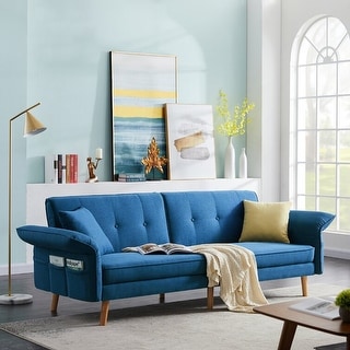 DENOSEN Convertible Futon Sofa Bed with Adjustable Armrest/Backrest ...