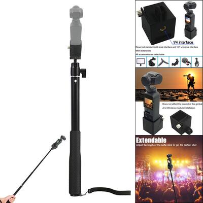 Portable Handheld Extension Rod Selfie Stick With 1/4 Screw Adapter ...