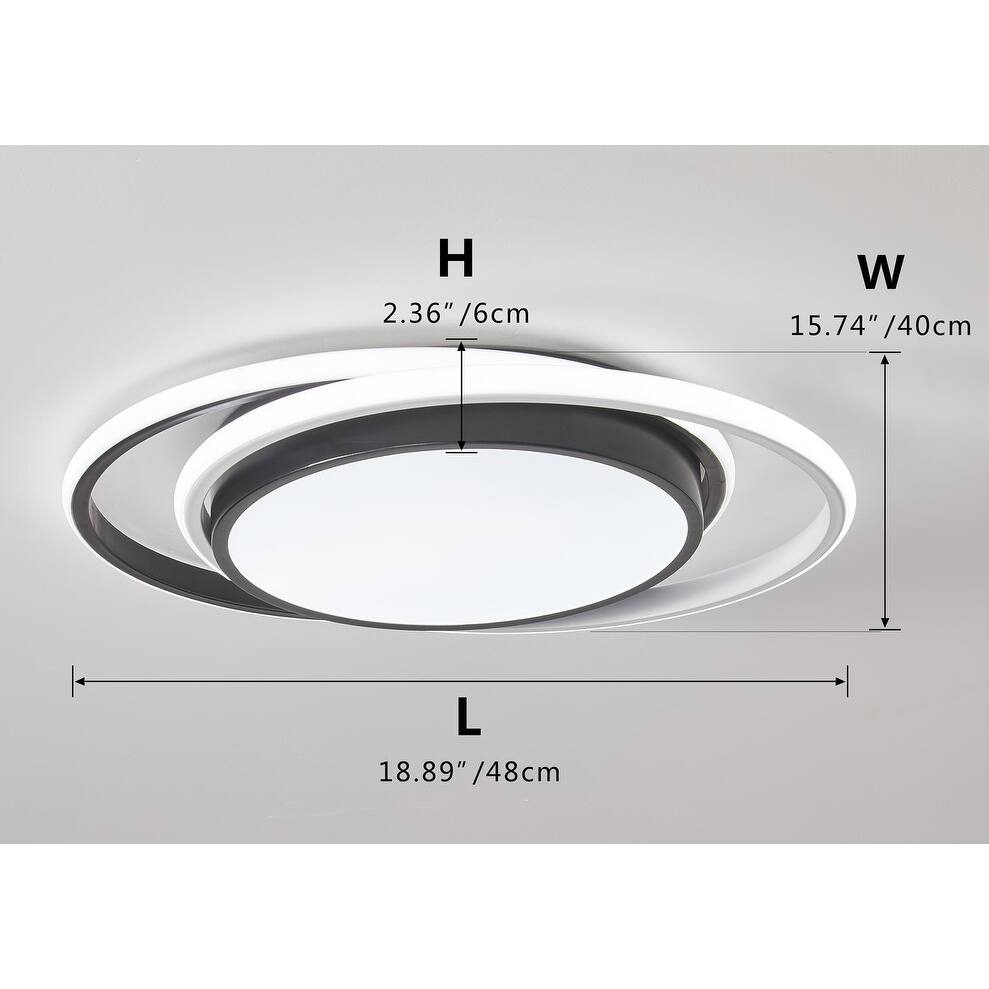 Modern Concise Black and White LED Flush Mount Ceiling Light - On Sale ...