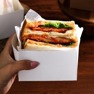 50Pcs Sandwich Take Out Container Disposable AntiDeformed Paper Diy ...