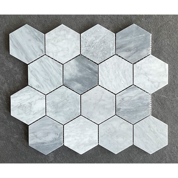Calacatta Grey 2 x 2 Marble Wall and Floor Mosaic - Case (5 Sheets ...