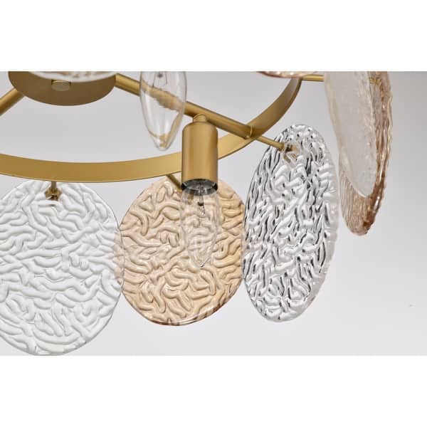 Fawne 18-inch 4-light Matte Gold Semi-Flushmount Ceiling Lamp with ...