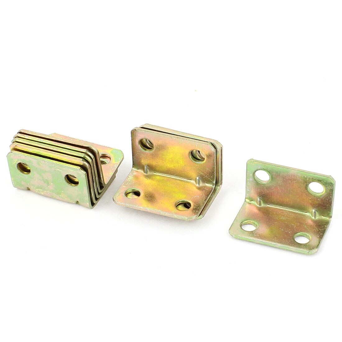 5Pcs Angle Plate Corner Brace Flat L Shape Repair Bracket - Silver Tone ...